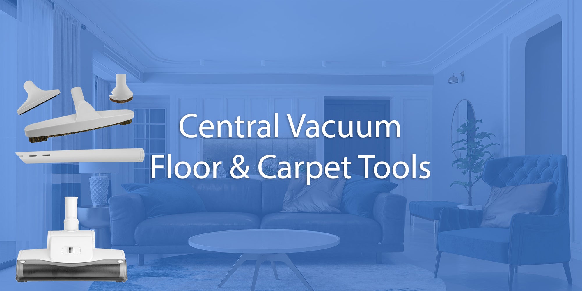 Premium Central Vacuum Floor Brush & Carpet Tools