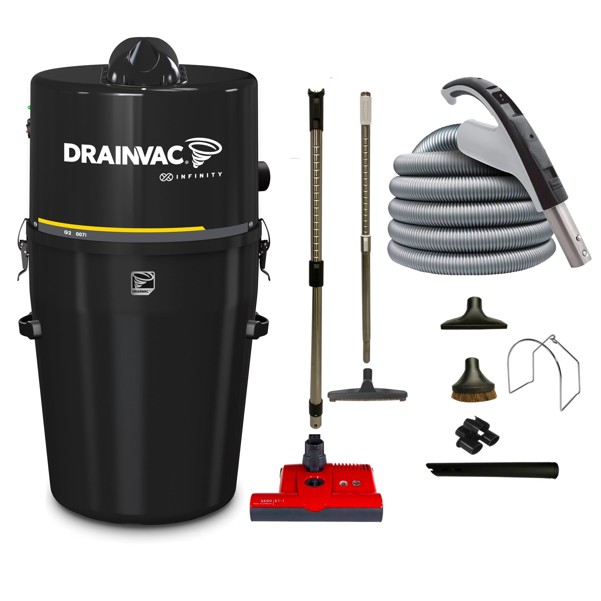 DrainVac G2-007i Infinity Vacuum | SEBO ET-1 Electric Kit