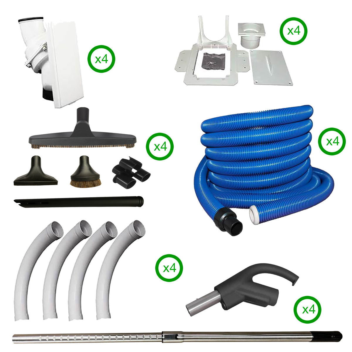 DrainVac DV1R15-CT Central Vacuum – Hide-A-Hose 4 Valves